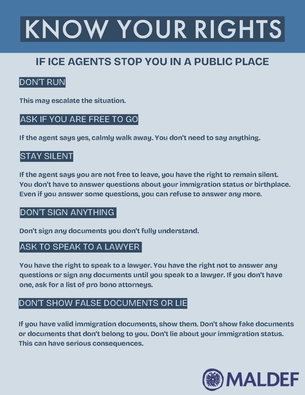 Know Your Rights - MALDEF